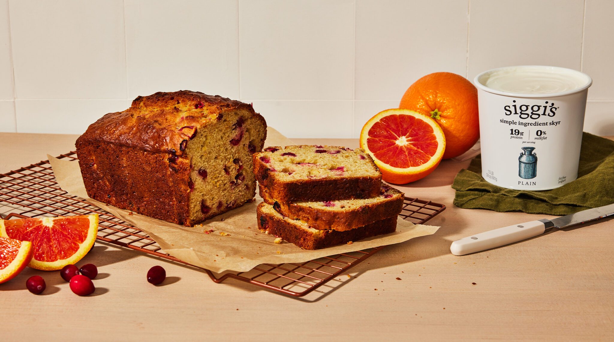 siggi's Icelandic yogurt - cranberry orange quick bread